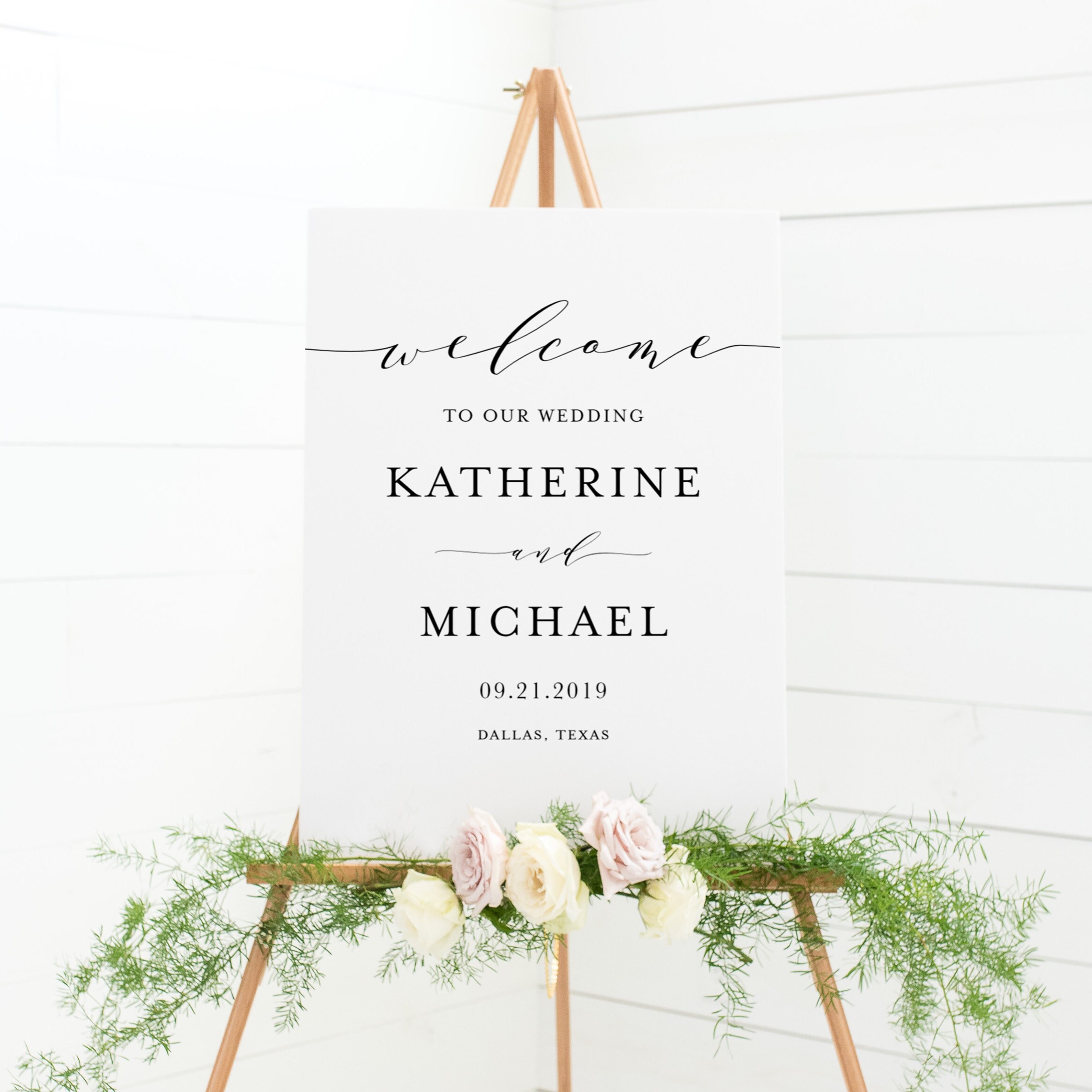Printable Wedding Welcome Sign Template - Elegant Script Wedding Sign ...