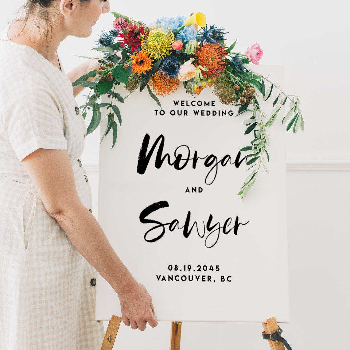 Printable Rustic Calligraphy Wedding Welcome Sign Template - Etsy