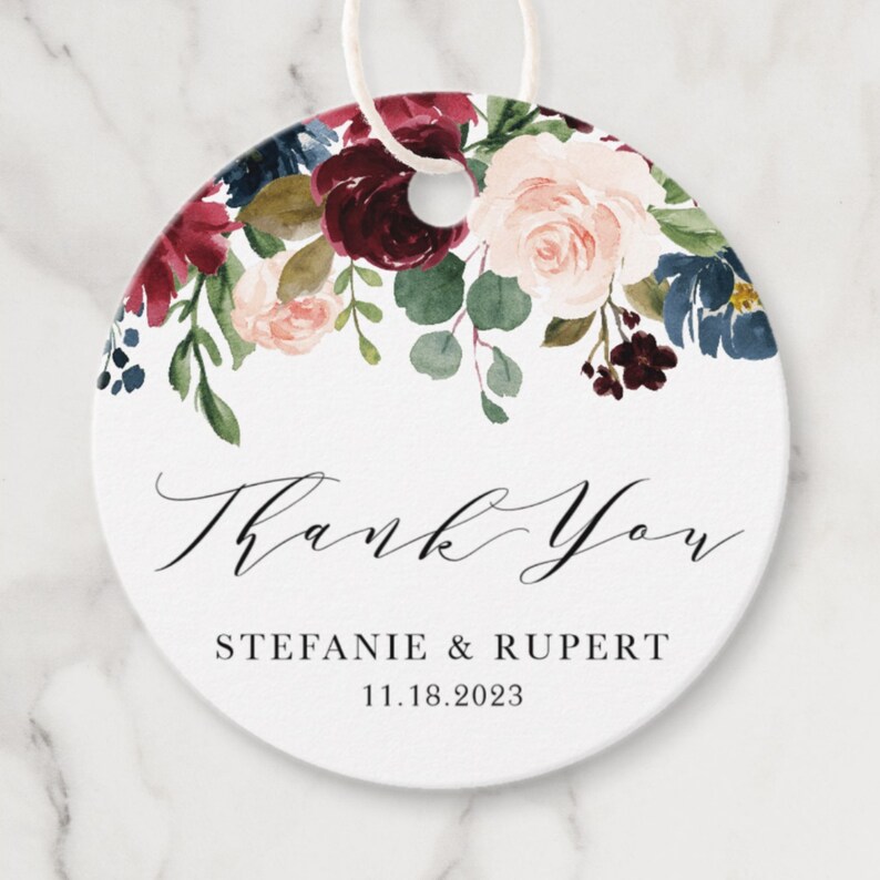 Printable Wedding Thank You Circle Tag or Sticker Template - DIY ...
