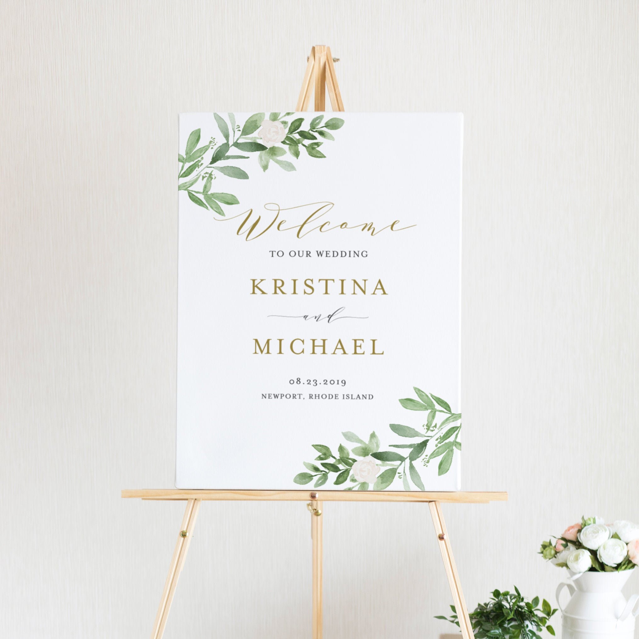 Banners & Signs DIY Floral Wedding Editable Welcome Sign Template ...