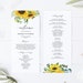 Sunflowers Wedding Programs Template Printable Sunflowers and ...