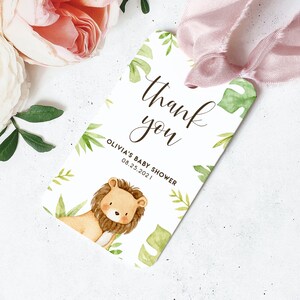 Printable Safari Baby Lion Baby Shower Thank You Gift Tag Template ...