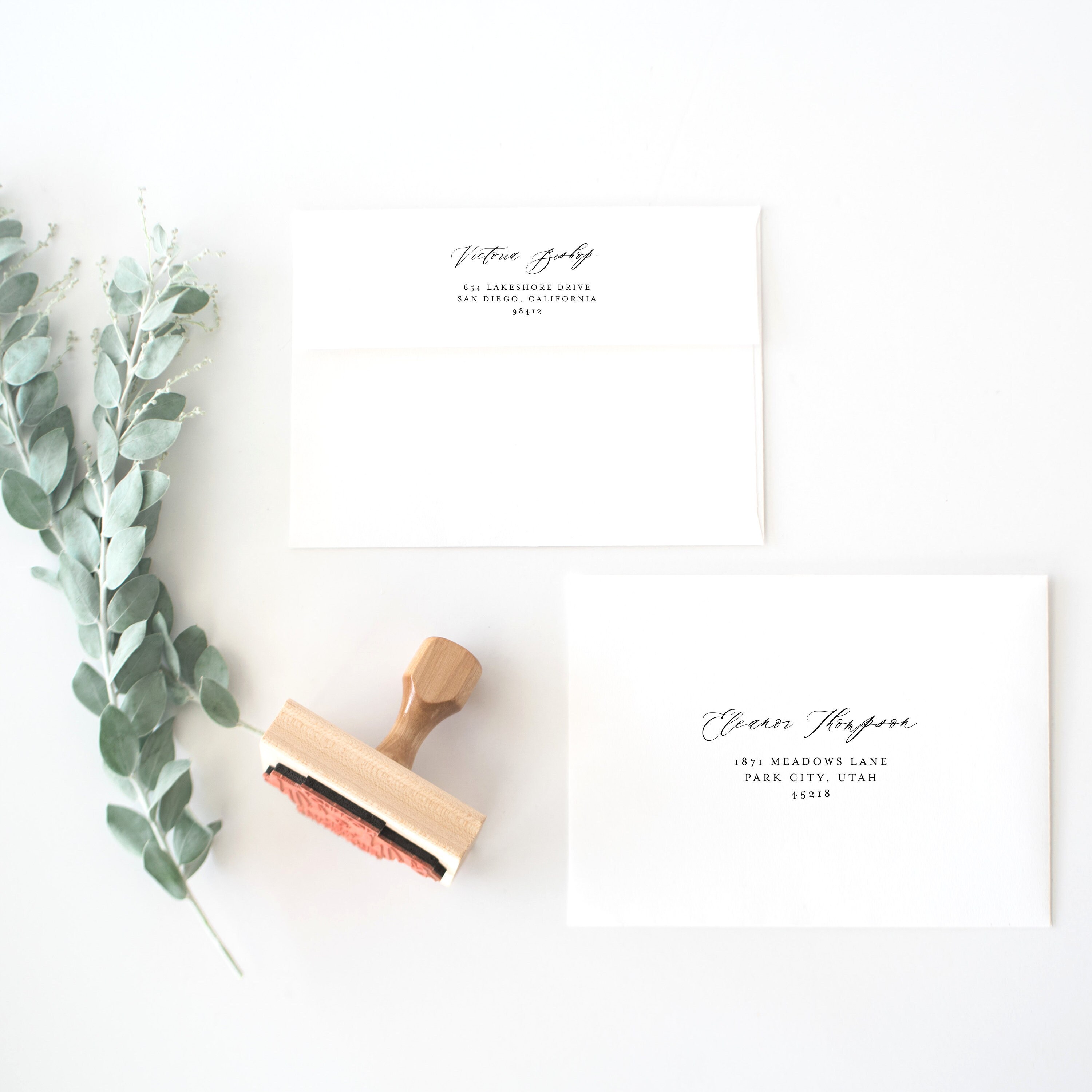 A7 Envelope Template - Eleanor Script Guest Address and Return Address ...