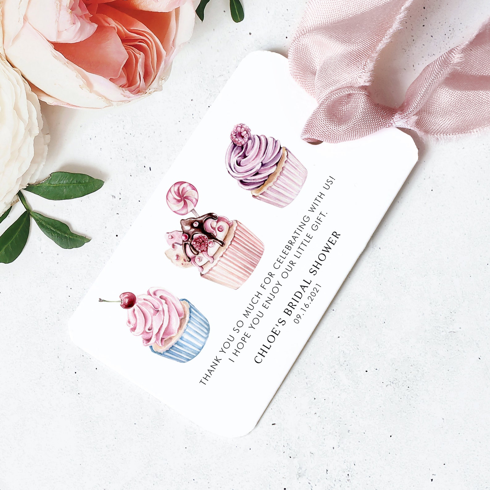 Printable Pastel Cupcakes Thank You Gift Tag Template - Pink and Purple ...