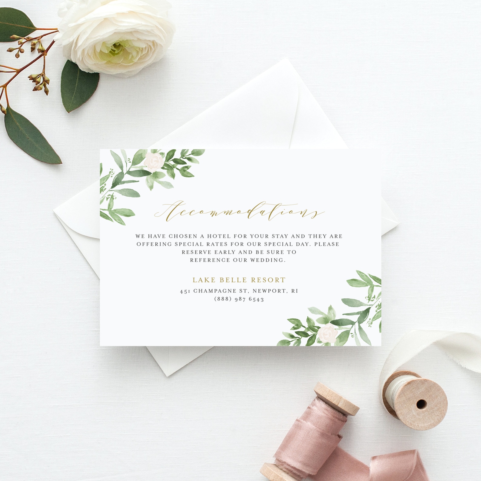 Printable Greenery Wedding Invitation Set Template | Etsy