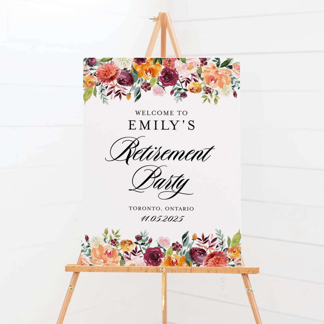 Printable Fall Retirement Party Welcome Sign Template DIY - Etsy