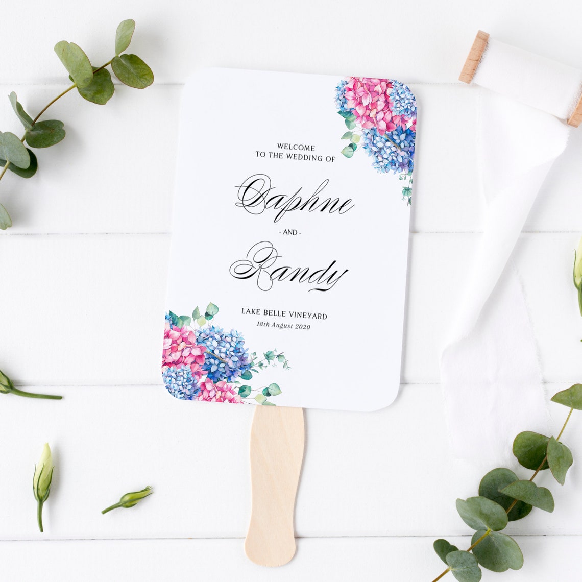 Printable Floral Wedding Program Fans Template Editable | Etsy
