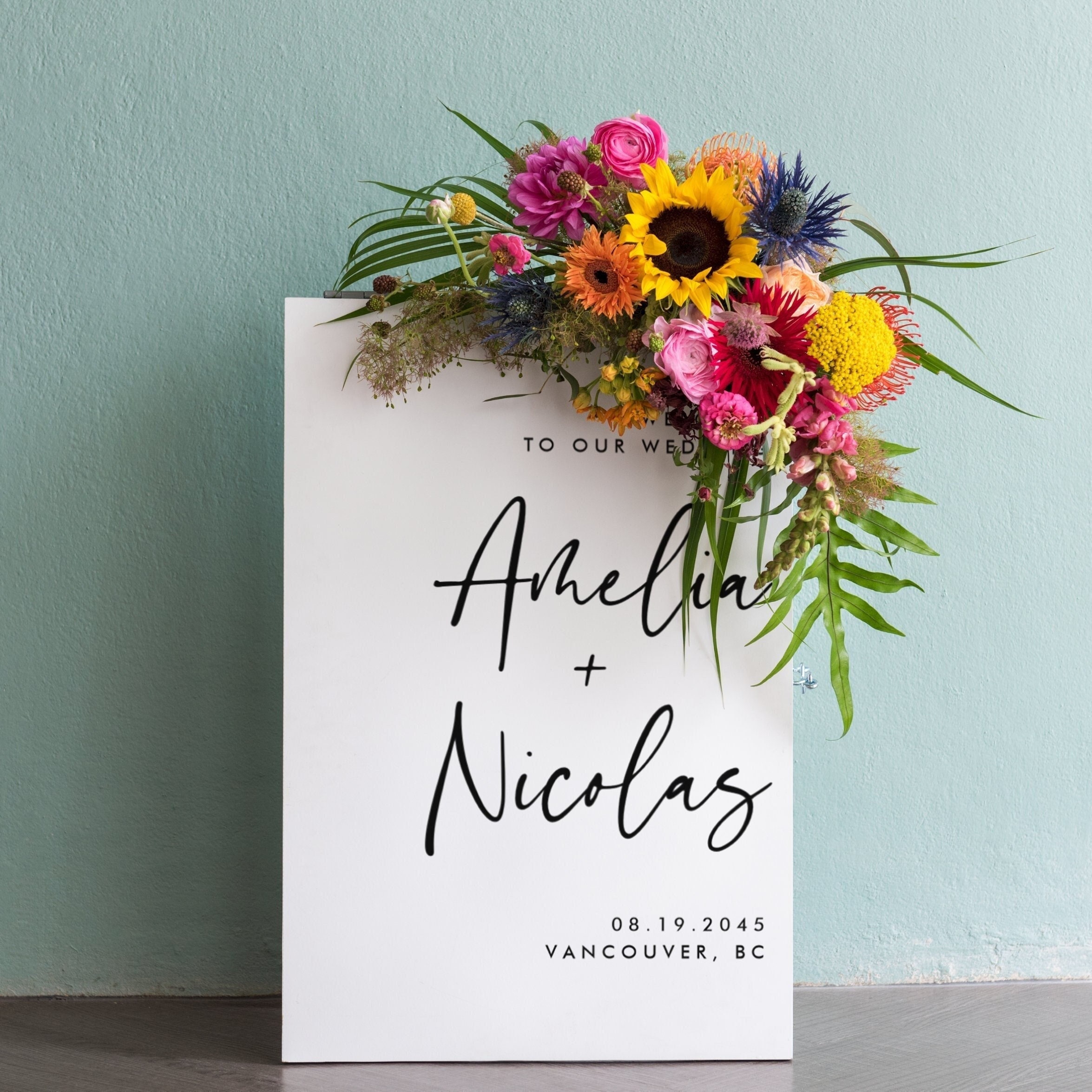 Printable Handwritten Script Wedding Welcome Sign Template | Etsy