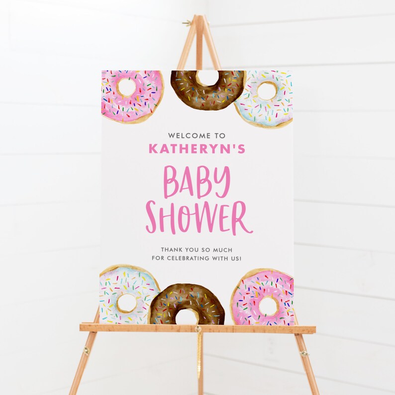 Printable Donuts Birthday Welcome Sign Template DIY - Etsy