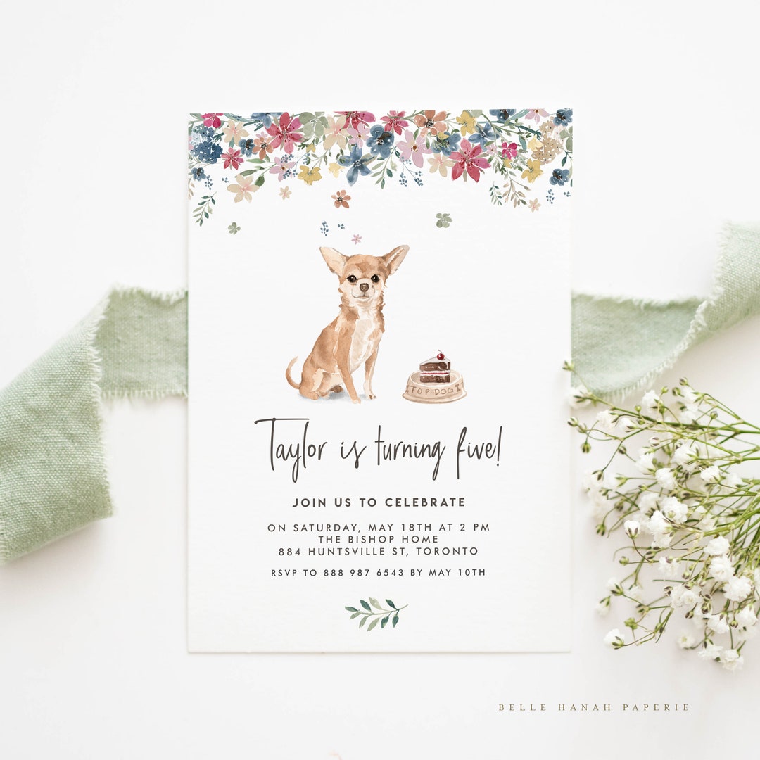 Printable Dog Birthday Party Invitation Template DIY - Etsy