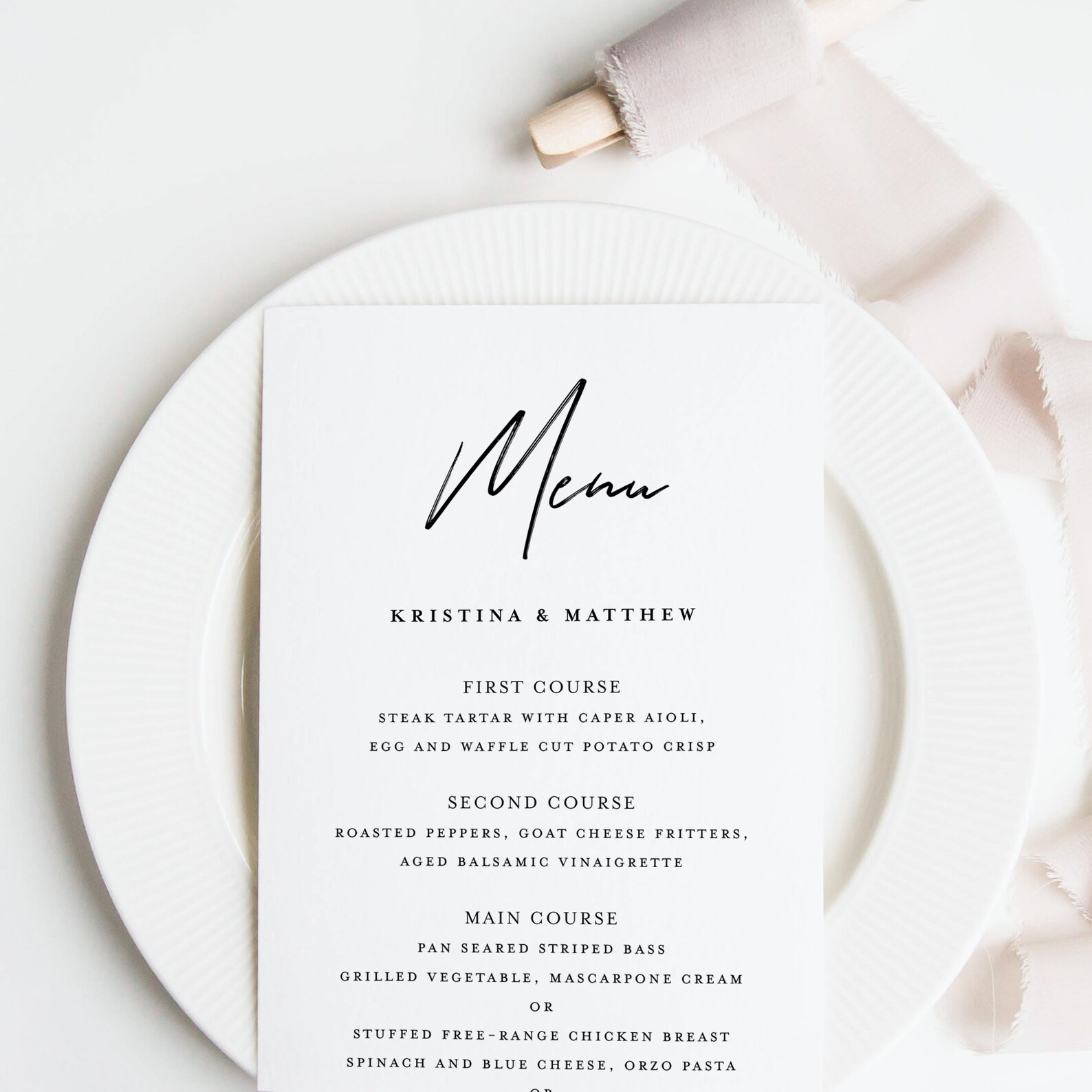 Printable Winter Wedding Menu Card Template DIY 4x9 - Etsy
