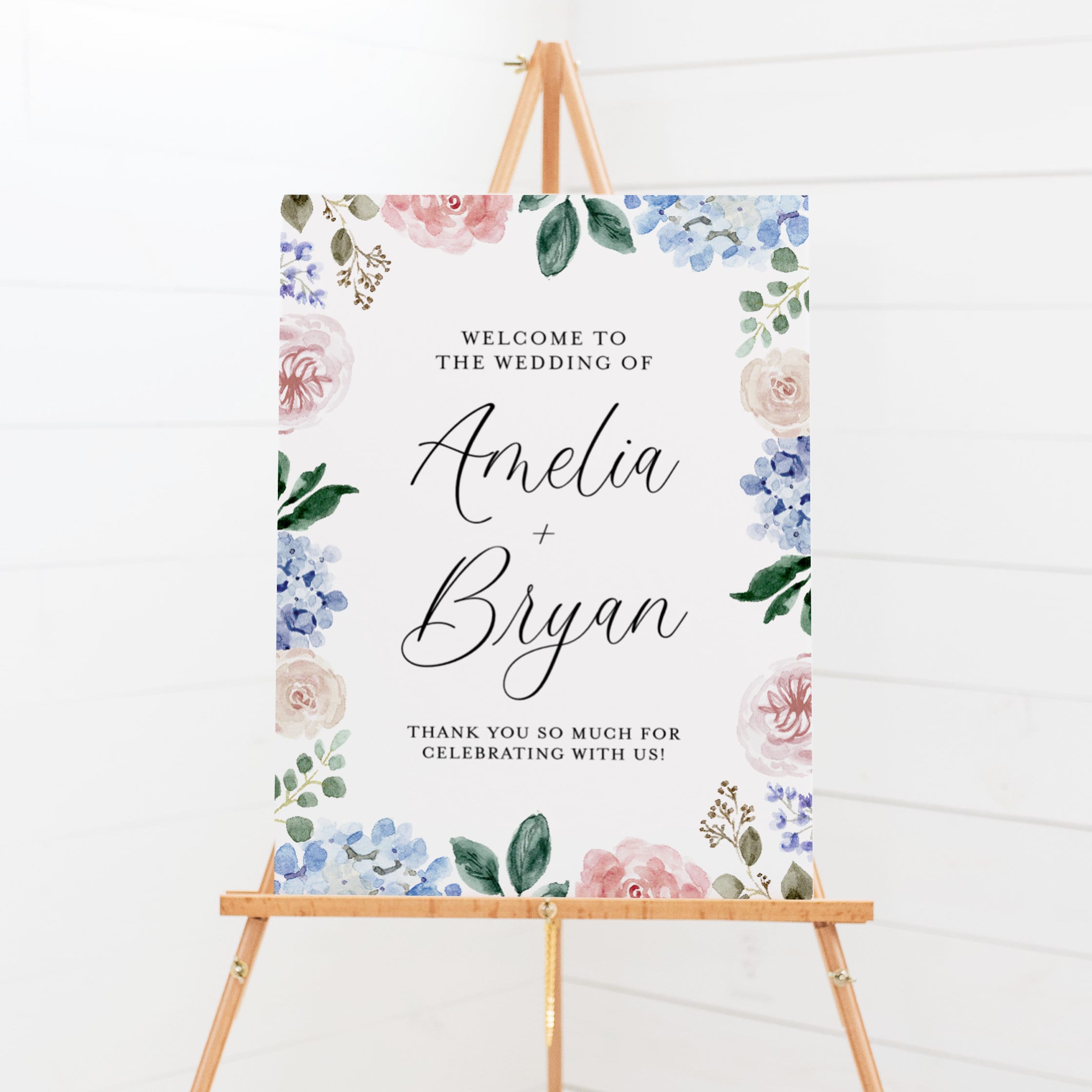 DIY Floral Frame Wedding Welcome Sign Template Printable | Etsy