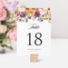 Printable Fall Flowers Table Number Card Template DIY 5x7 Watercolor ...