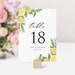 Printable Lemons and Oranges Wedding Tables Numbers Template DIY 4x6 ...