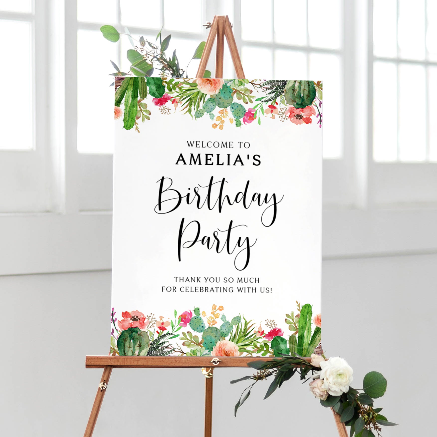 Templates Paper & Party Supplies Editable Birthday Welcome Sign ...