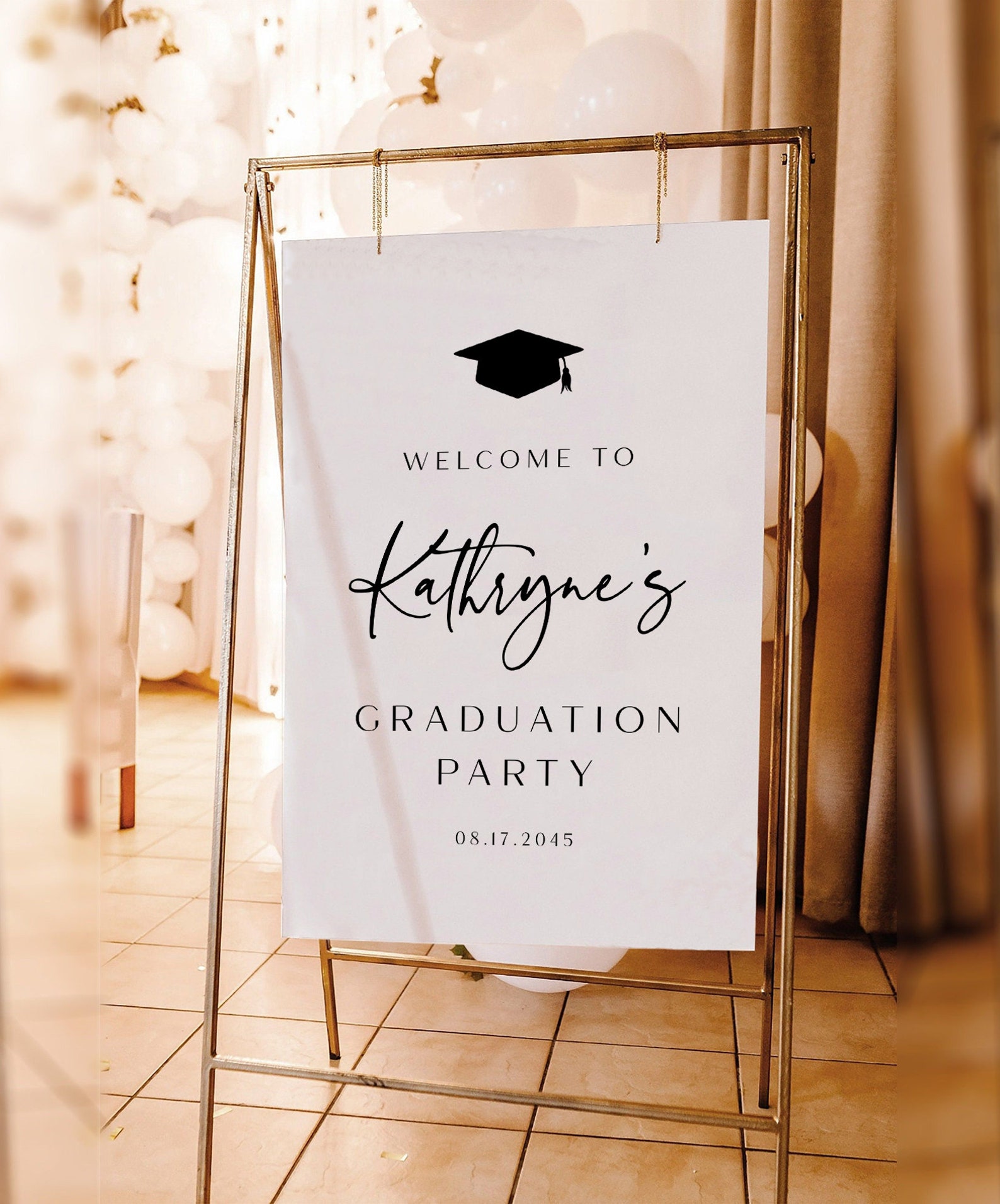 Printable Graduation Party Welcome Sign Template - DIY Handwritten ...