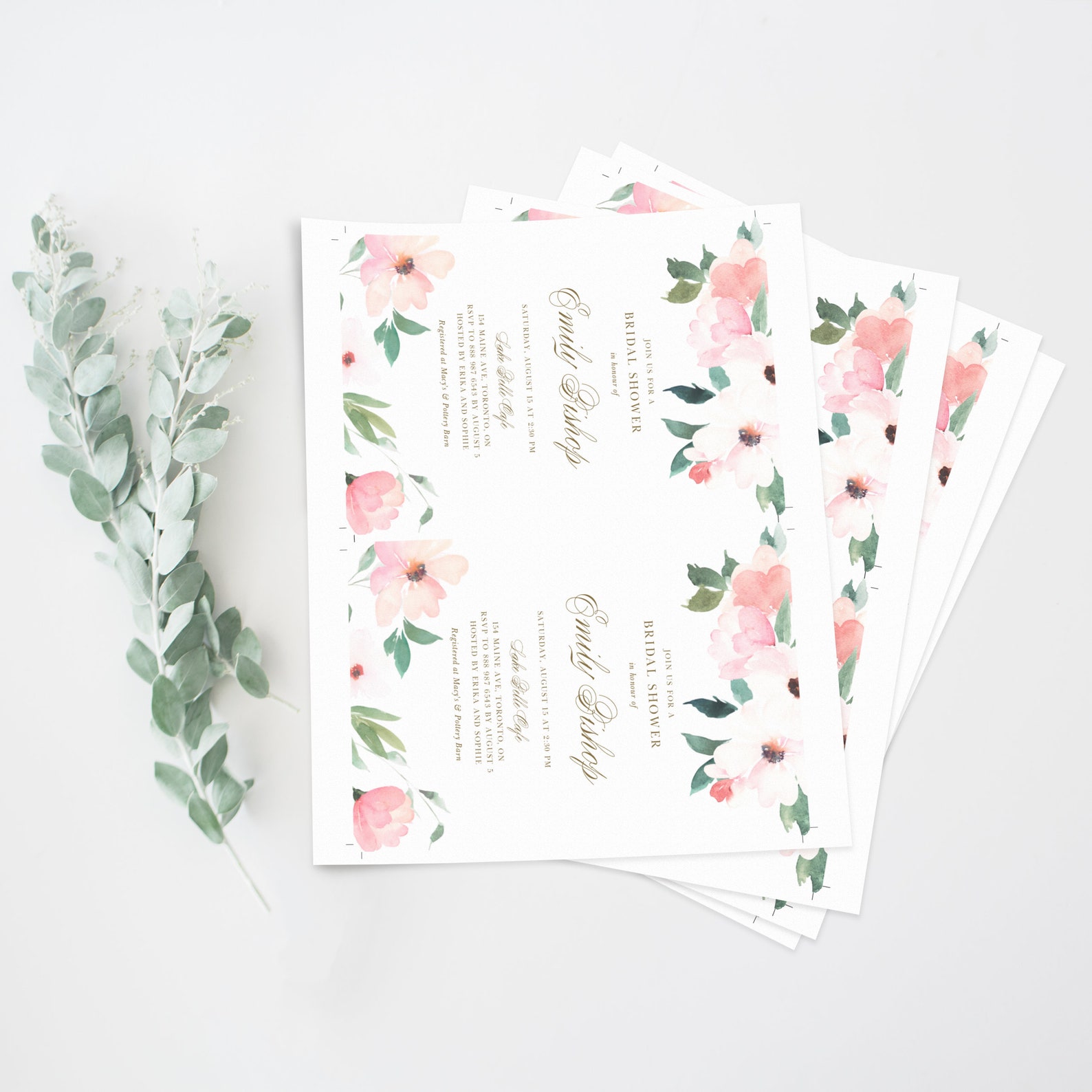 Printable Pink Floral Birthday Party Invitation Template DIY | Etsy