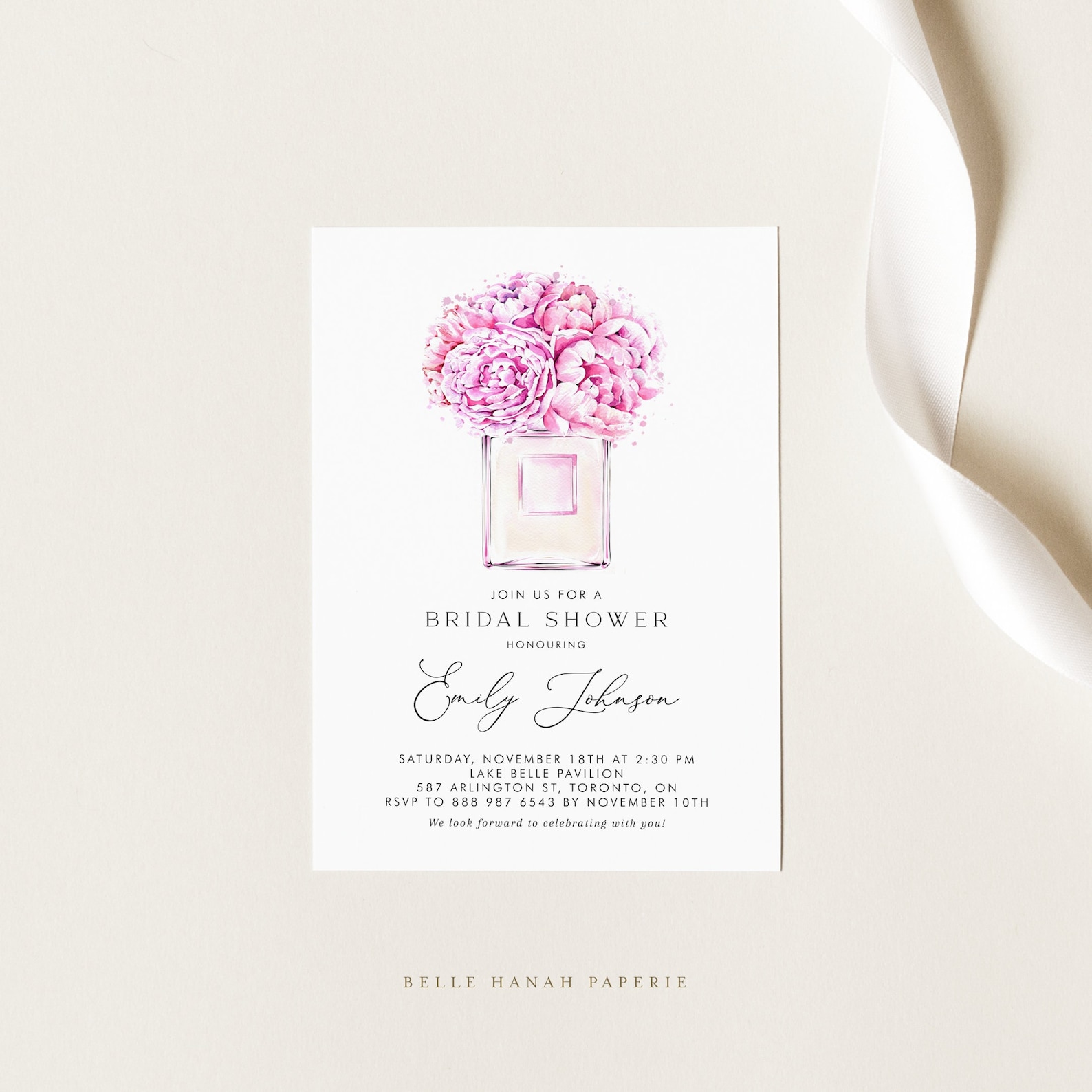 Printable Perfume Bridal Shower Invitation Template - Etsy