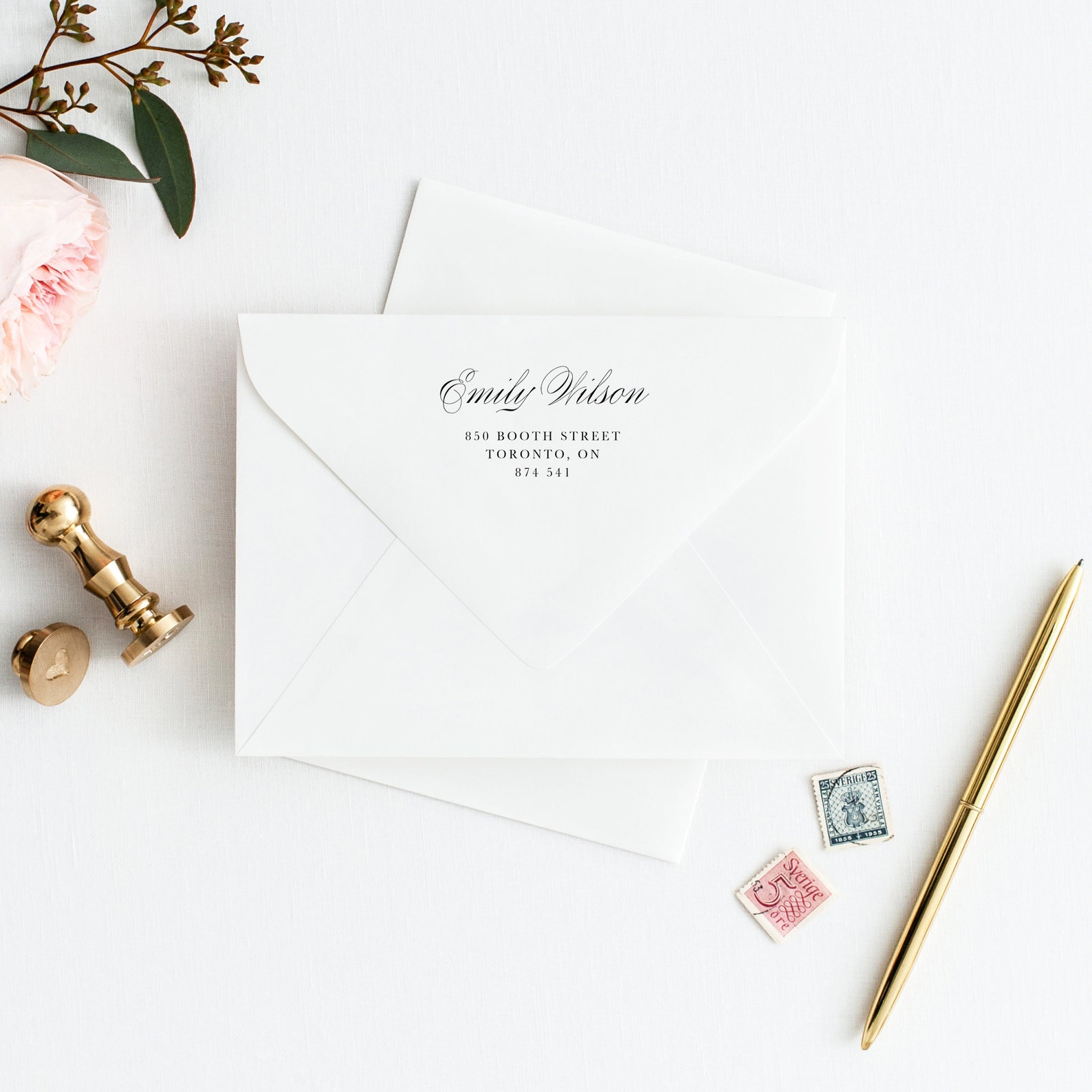 Elegant Script Wedding Envelope Template A7 Katie Script | Etsy