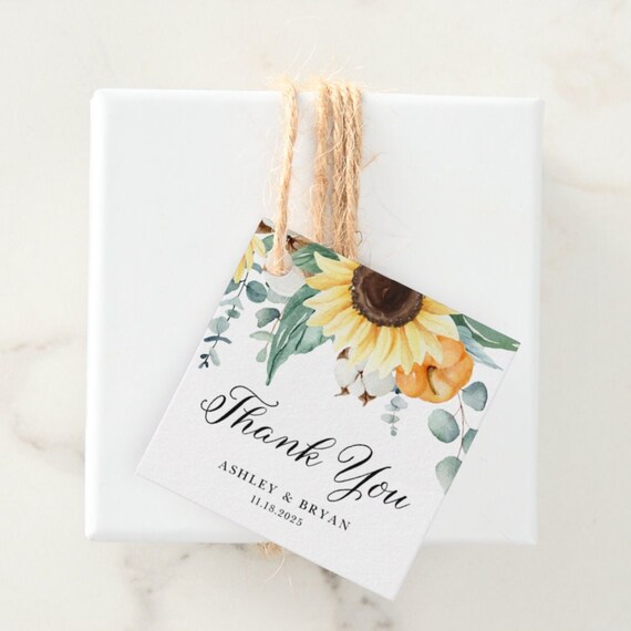 Autumn Thank You Gift Tag & Sticker Template Printable - Etsy