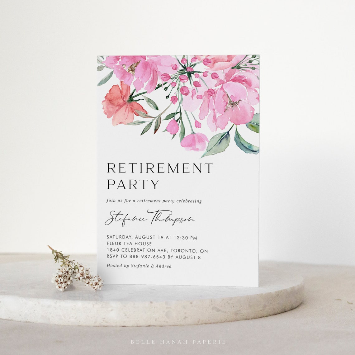 Printable Floral Retirement Party Invitation Template DIY - Etsy