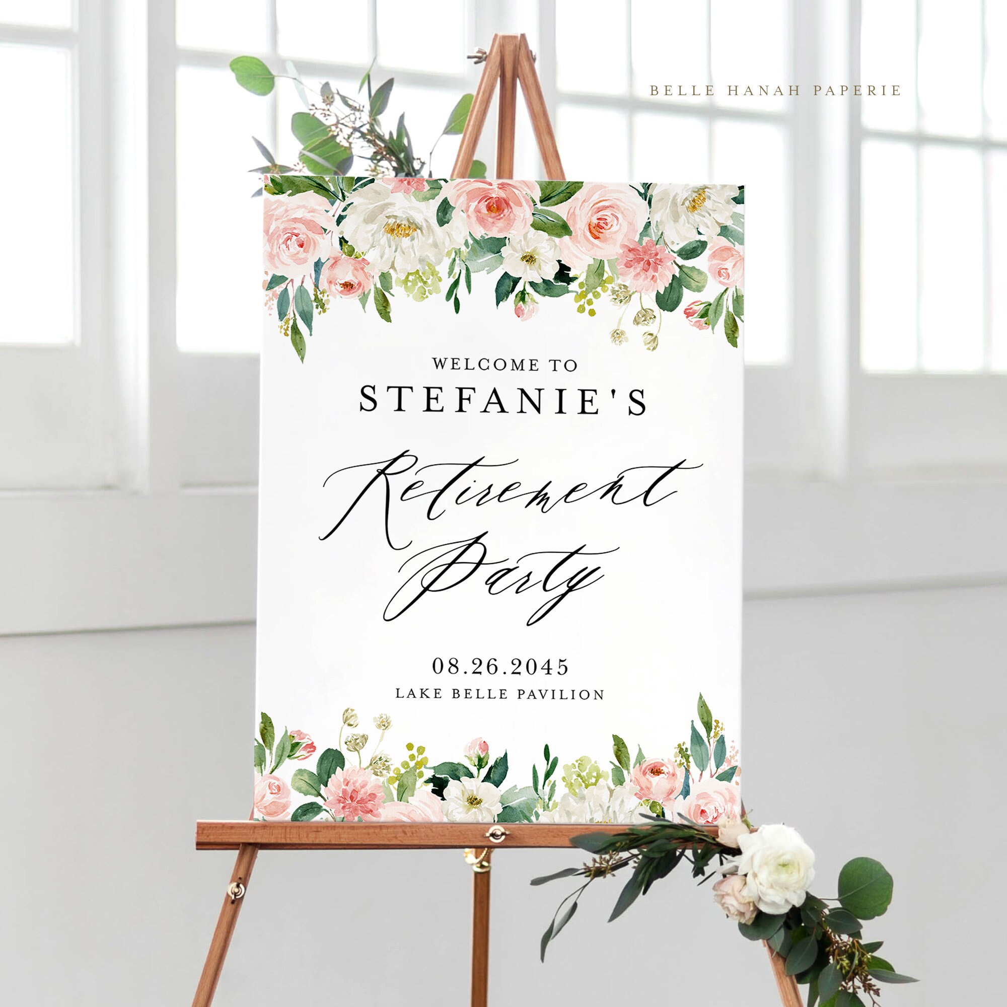 Printable Floral Retirement Party Welcome Sign Template - 18x24 ...