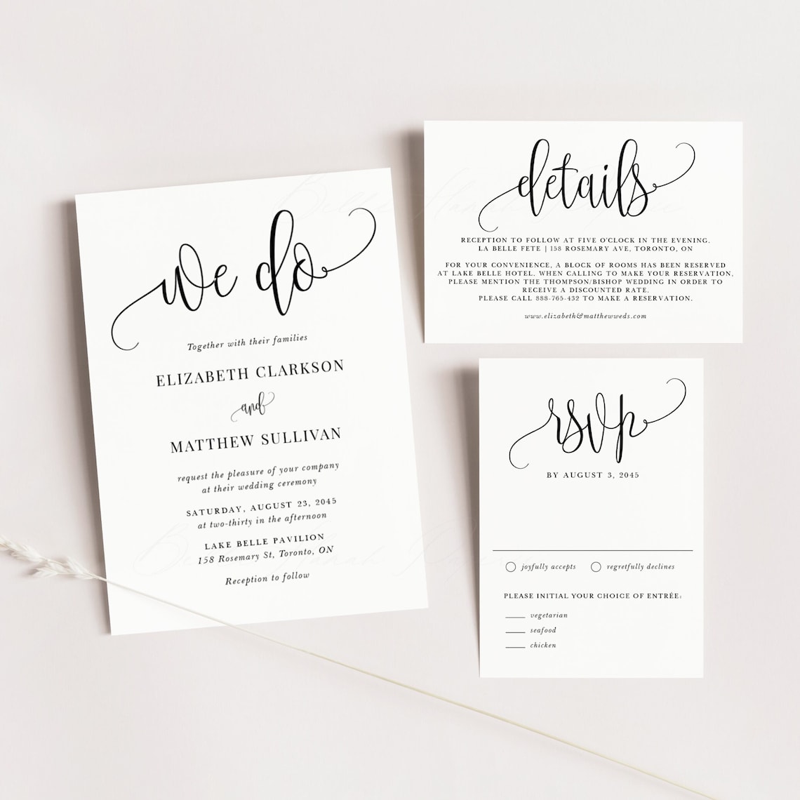 Printable We Do Wedding Invitation Set Template DIY Modern | Etsy