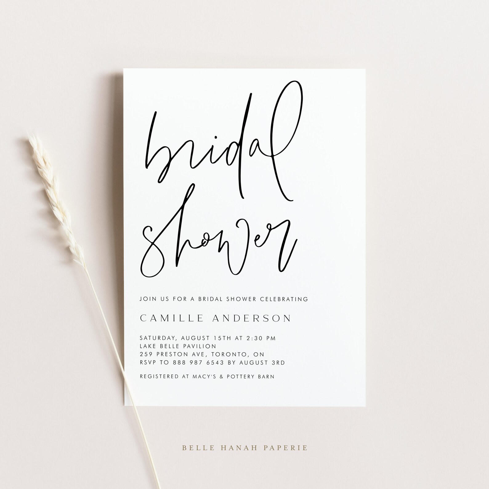 DIY Simple Bridal Shower Invitation Template Printable 5x7 - Etsy