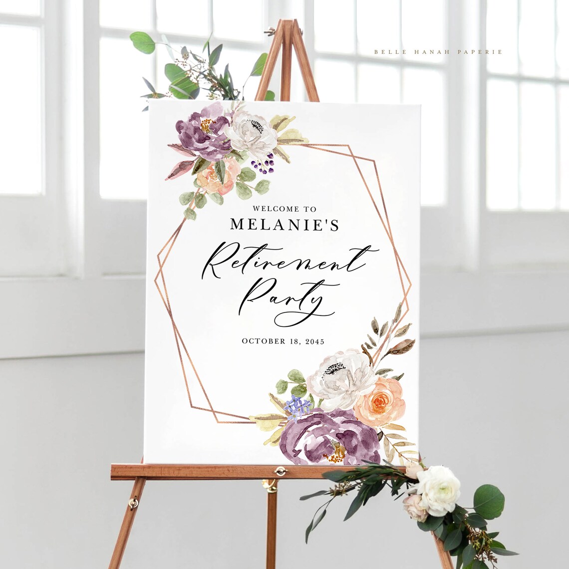 Printable Floral Retirement Party Welcome Sign Template - 18x24 ...