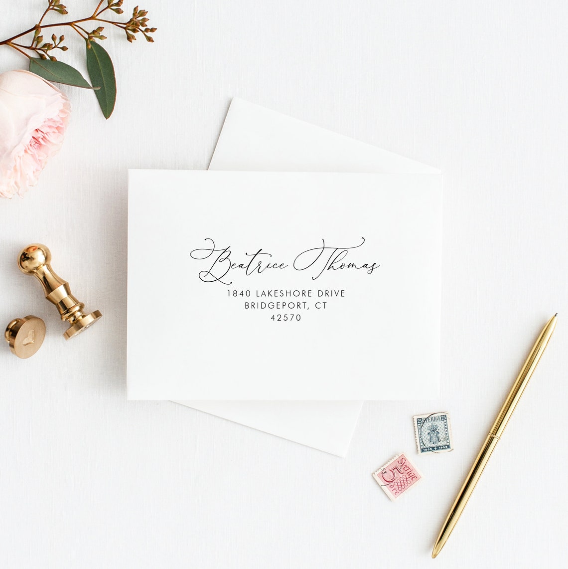 Printable Wedding A7 Envelope Template - Beatrice Script Envelope ...