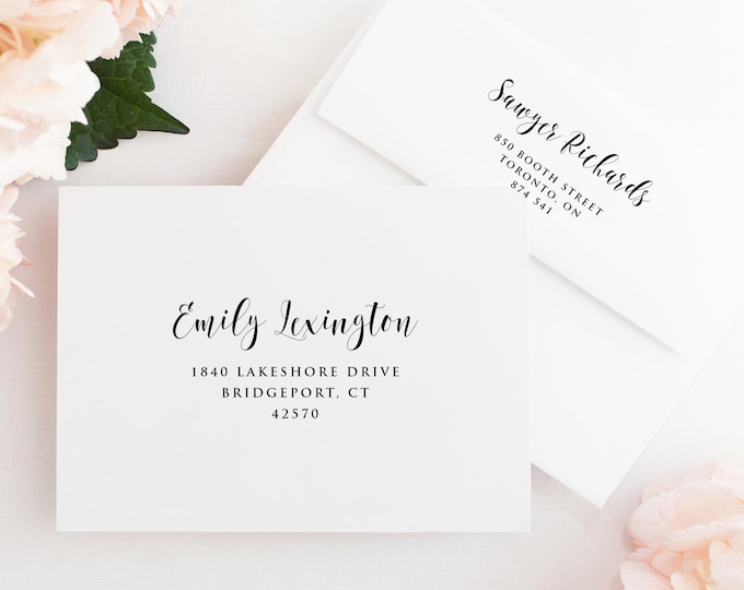Editable A7 Envelope Template - DIY Carolyne Script Guest Address and ...