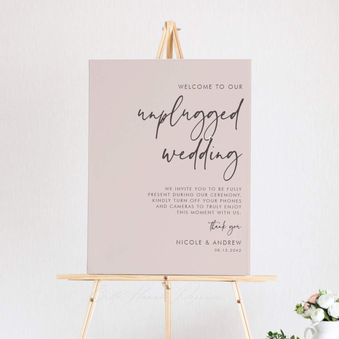 Printable Cursive Unplugged Wedding Sign Template DIY Simple - Etsy
