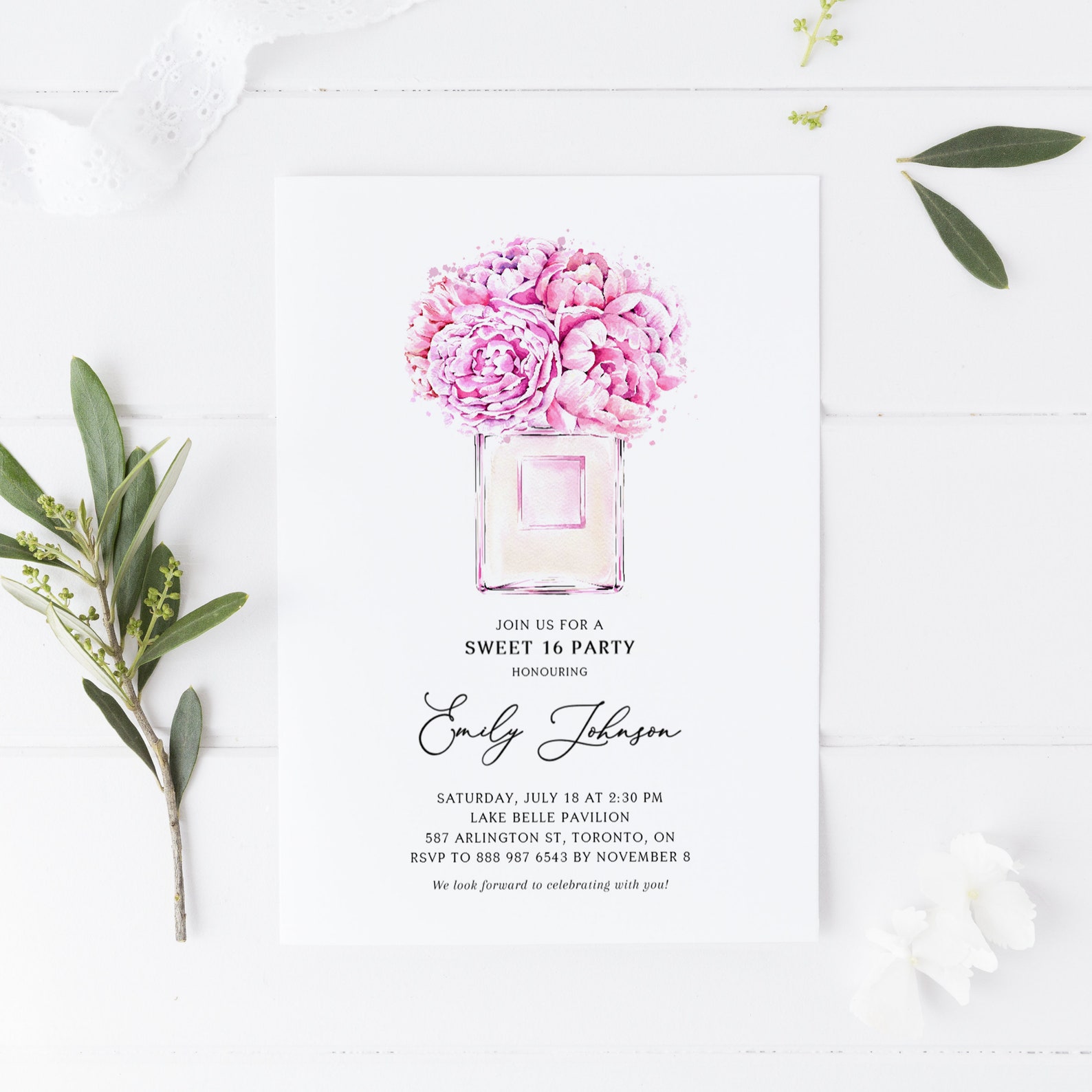 Printable Perfume Birthday Invitation Template DIY - Etsy