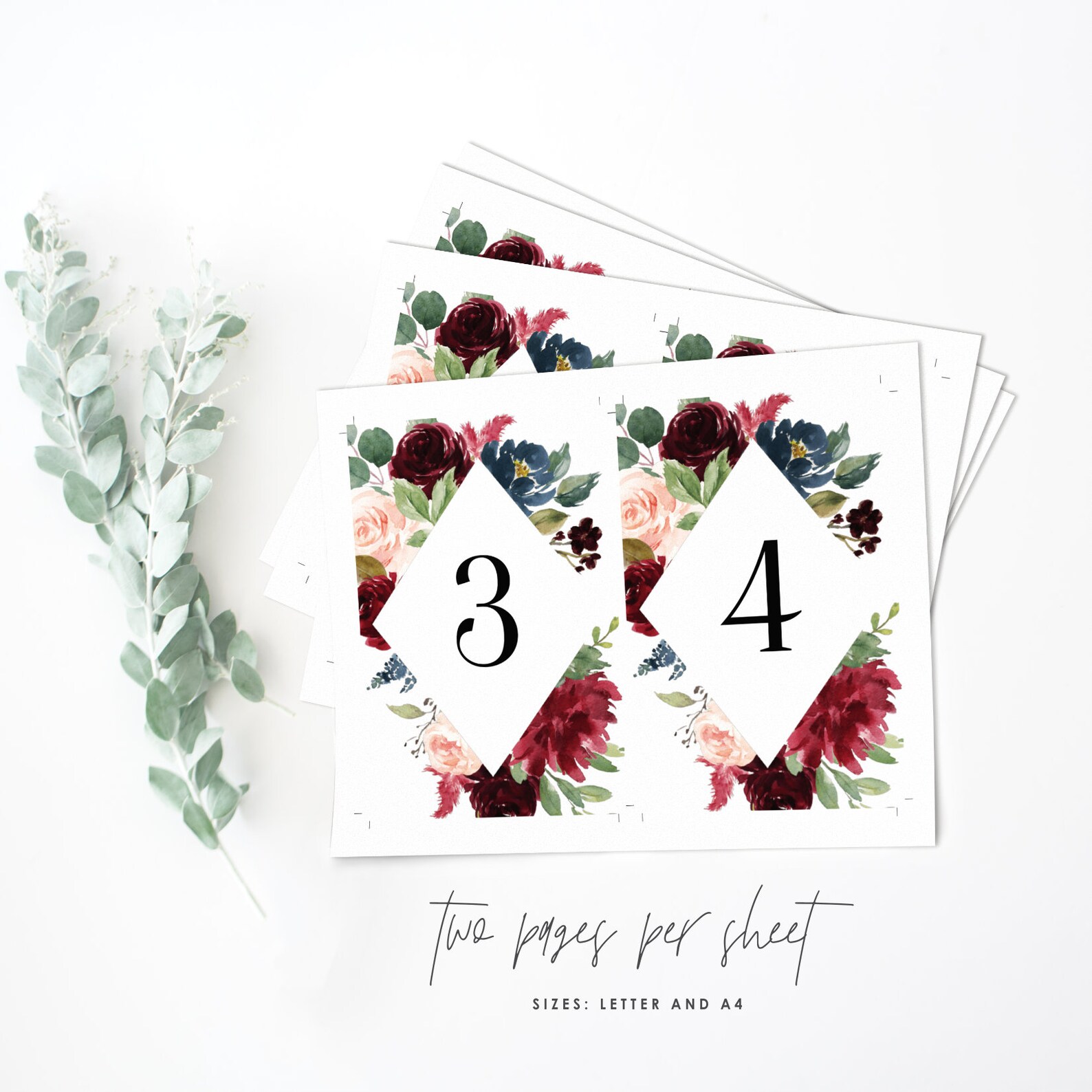 INSTANT DOWNLOAD Printable Table Numbers 1 to 20 - Etsy