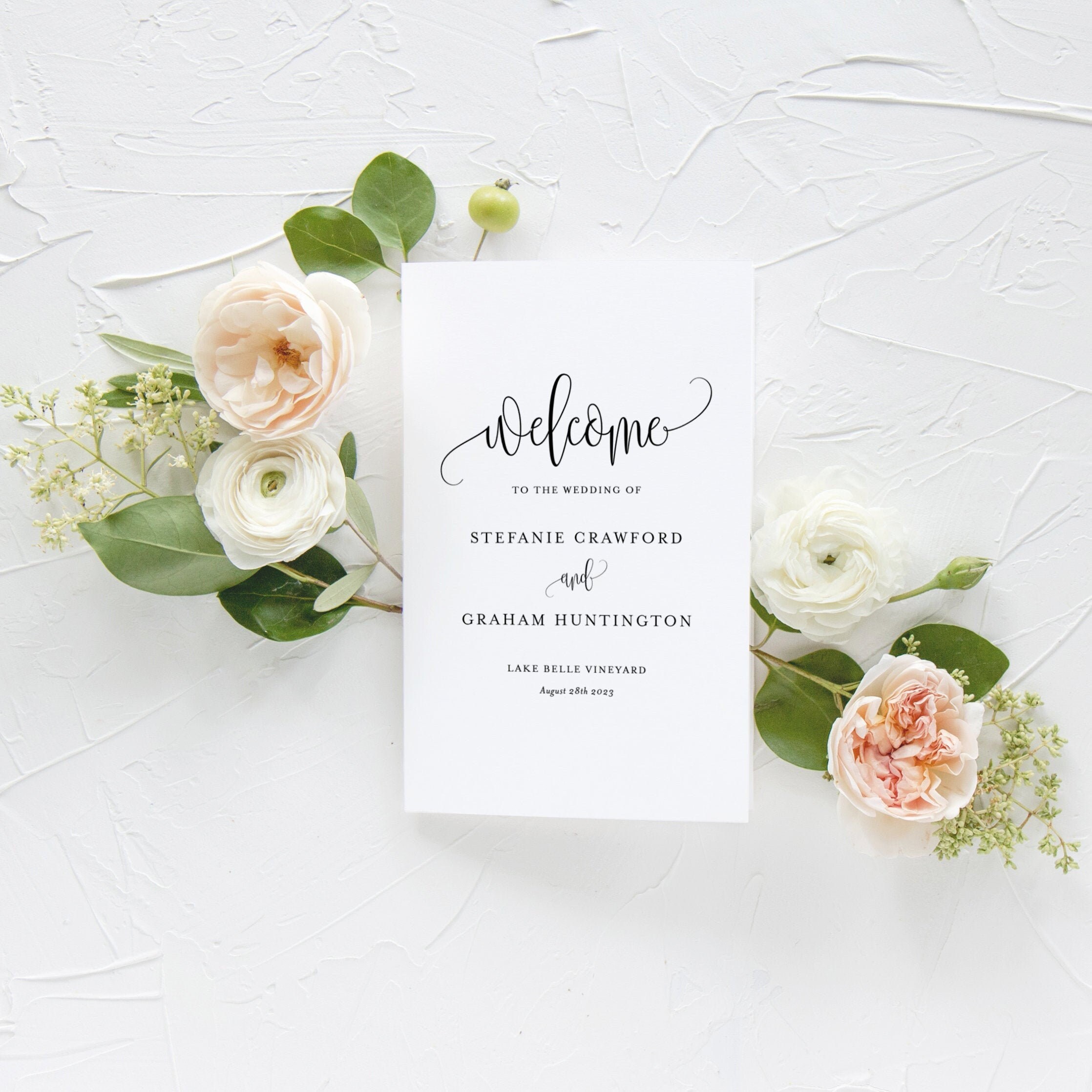 DIY Script Wedding Program Booklet Template Printable | Etsy
