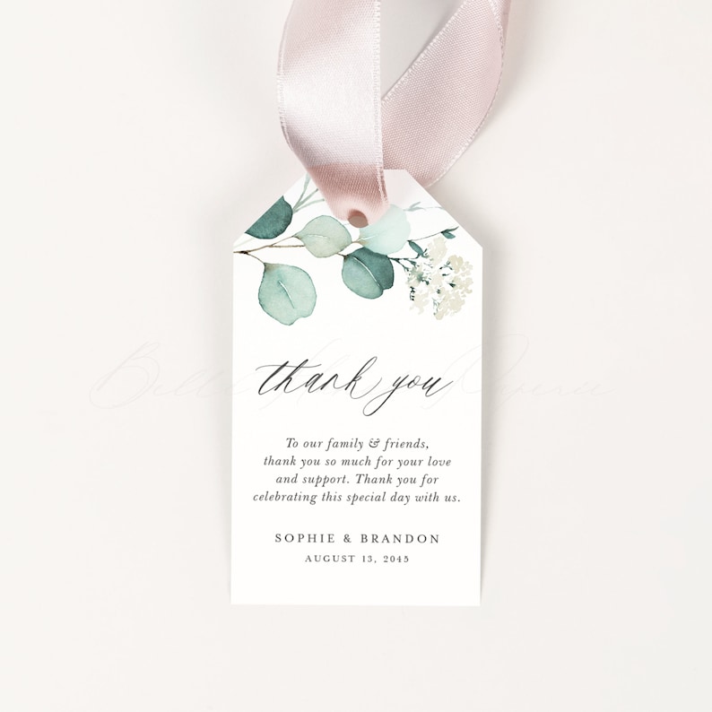 Printable Greenery Wedding Gift Tag Template DIY Boho - Etsy
