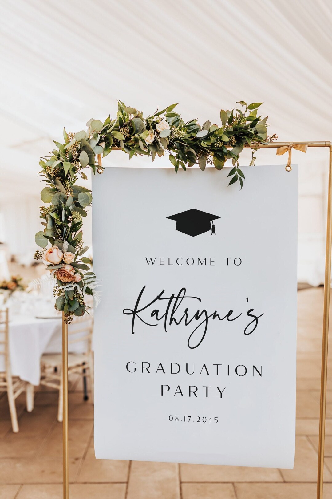 Printable Graduation Party Welcome Sign Template - DIY Handwritten ...