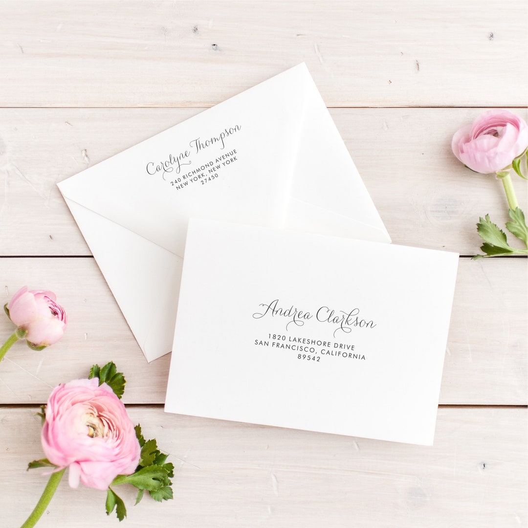 Editable A7 Envelope Template - DIY Carolyne Script Guest Address and ...