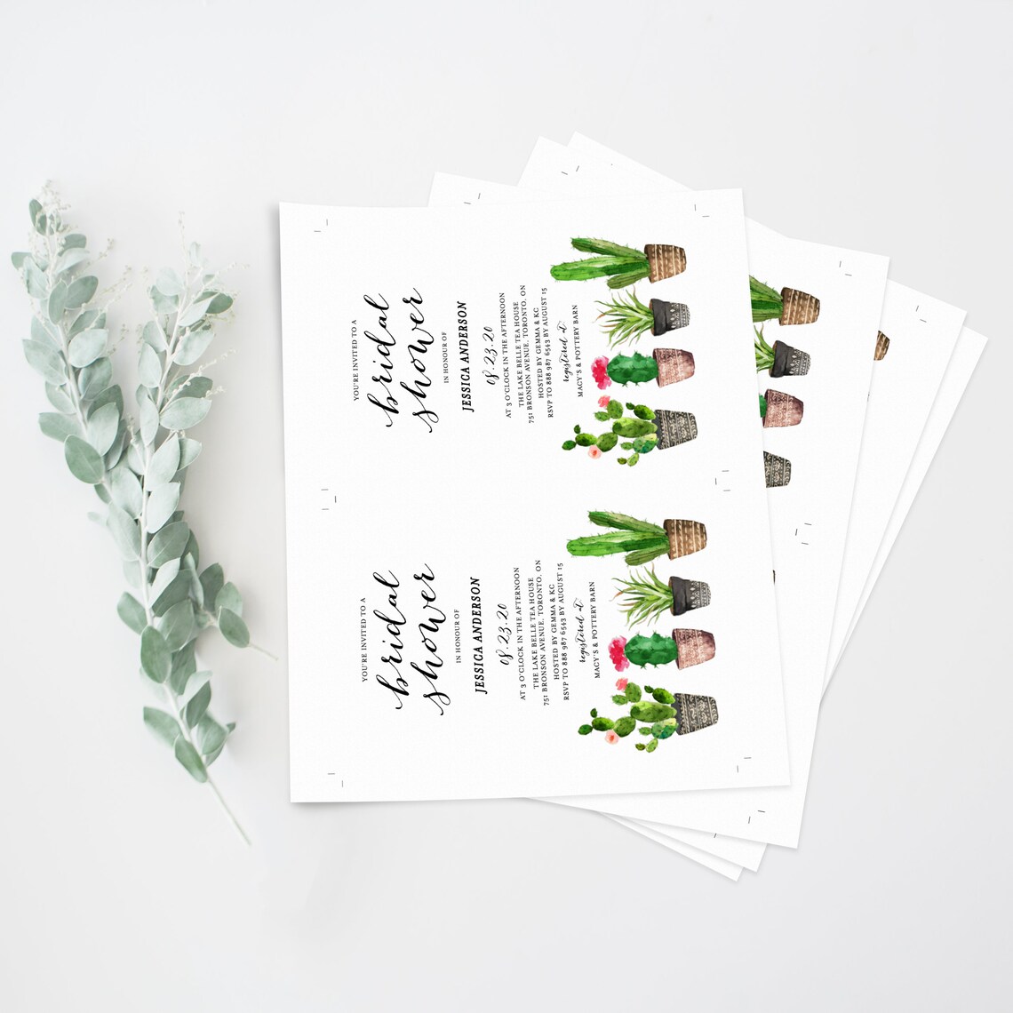 Editable Cactus Birthday Party Invitation Template Boho - Etsy