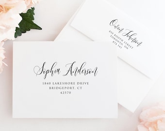 Printable Wedding A7 Envelope Template Beatrice Script | Etsy