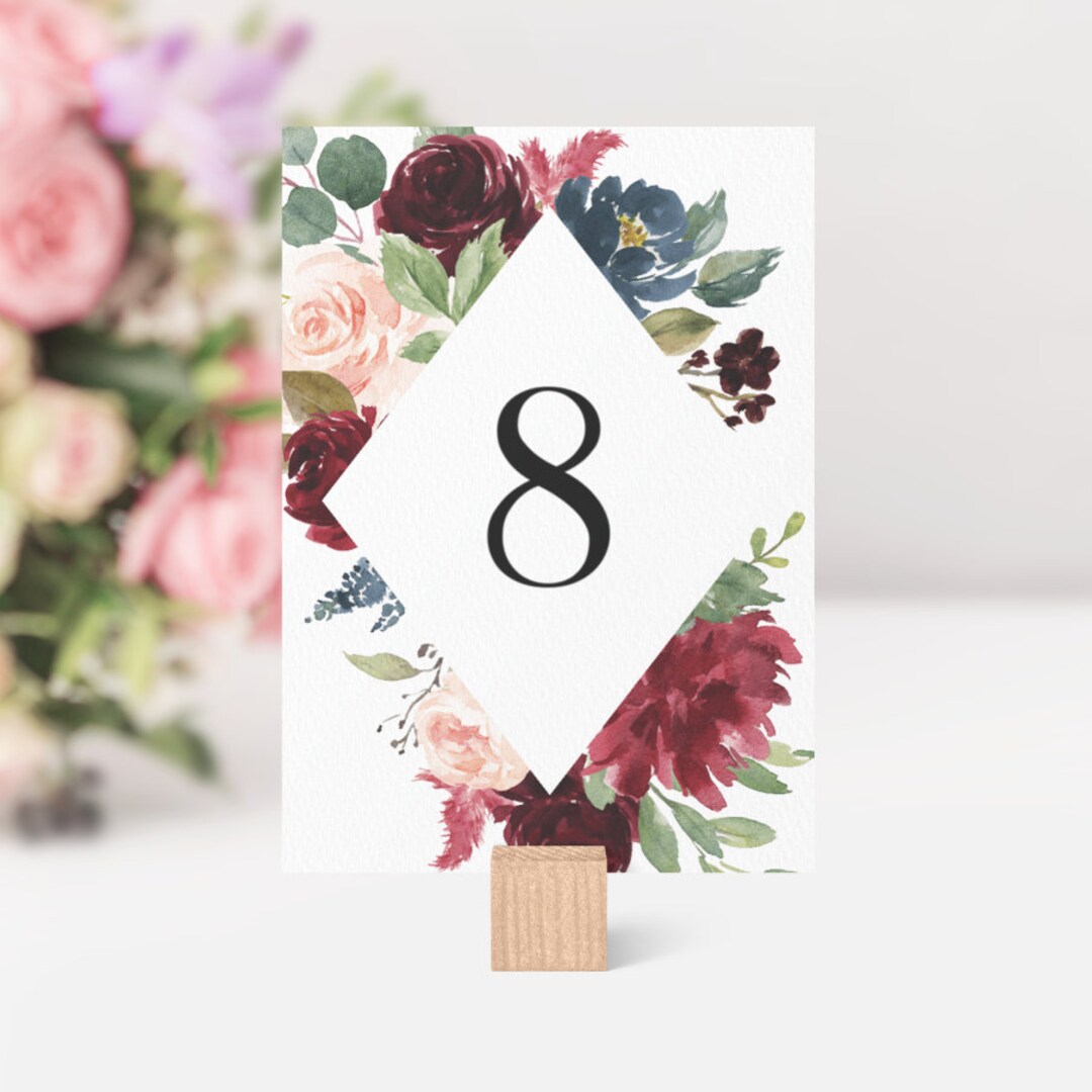 INSTANT DOWNLOAD - Printable Table Numbers 1 to 20 - Watercolor ...