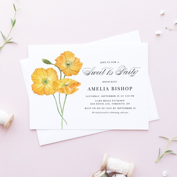 Poppy Invitation - Etsy