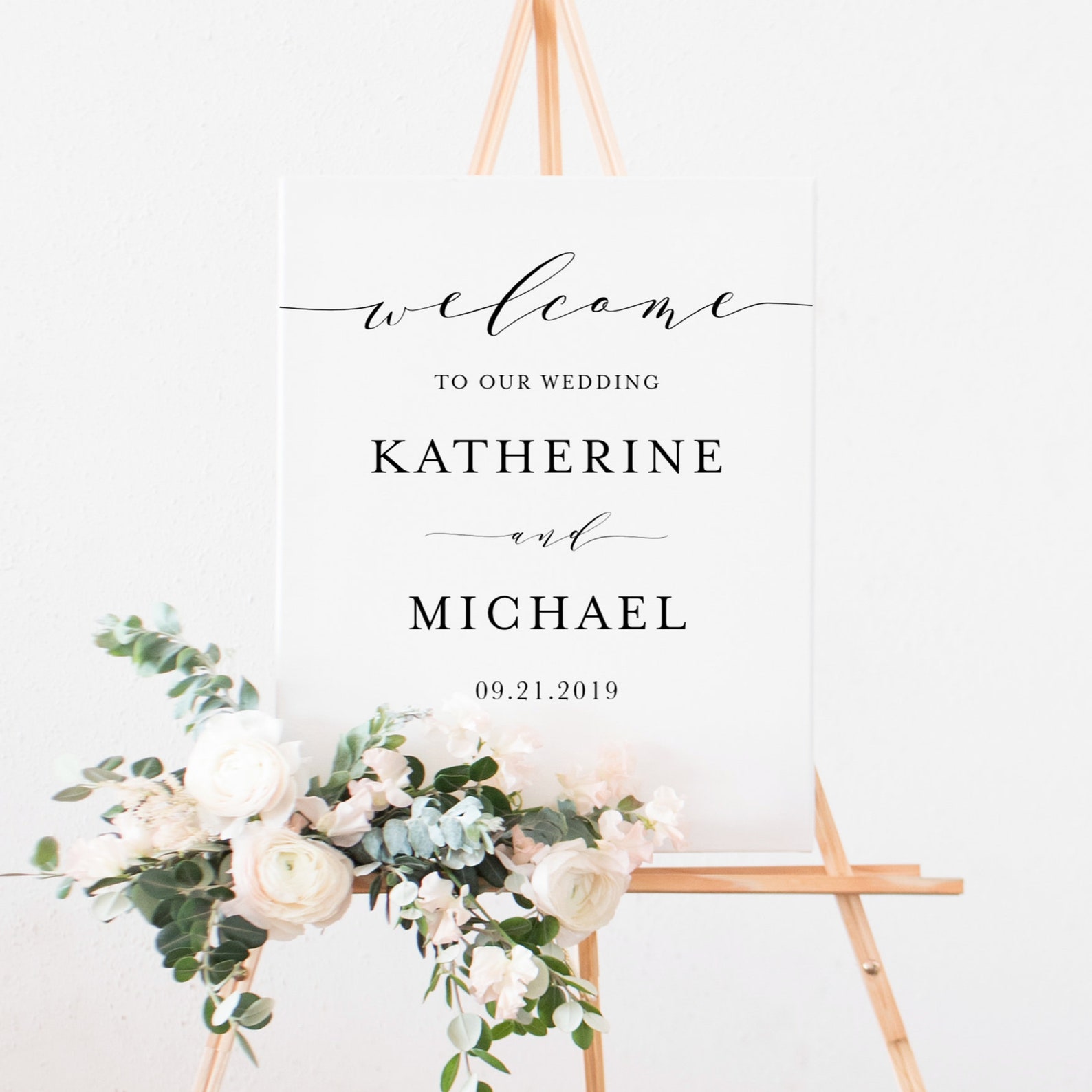 Printable Wedding Welcome Sign Template - Elegant Script Wedding Sign ...