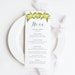 Printable Lemon Wedding Menu Card Template DIY 4x9 - Etsy