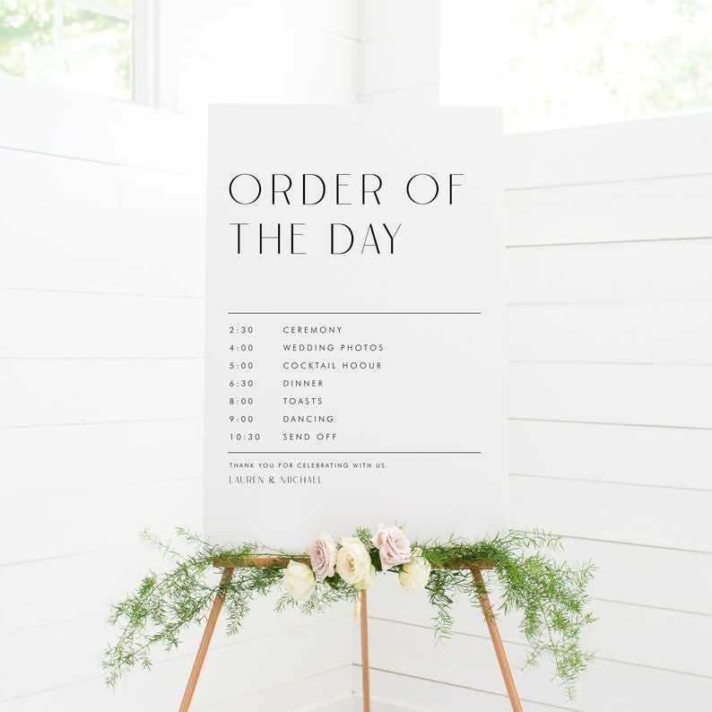 Printable Minimalist Order of the Day Template 24x36 Lauren - Etsy
