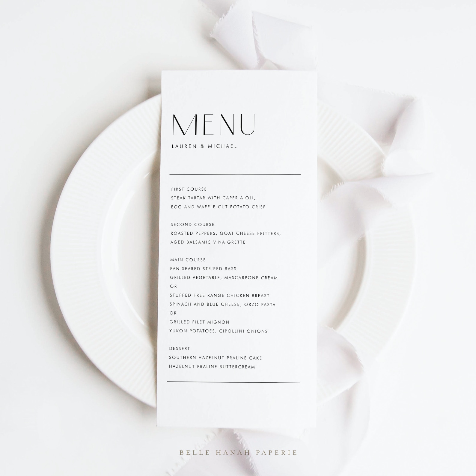 Printable Minimalist Menu Card Template 4x9 DIY Contemporary - Etsy