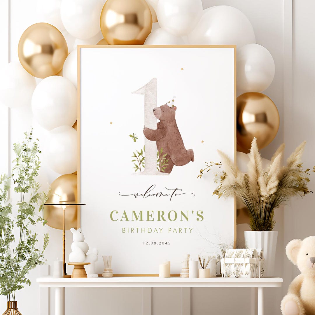 Printable Boho First Birthday Party Welcome Sign Template, DIY 18x24 ...