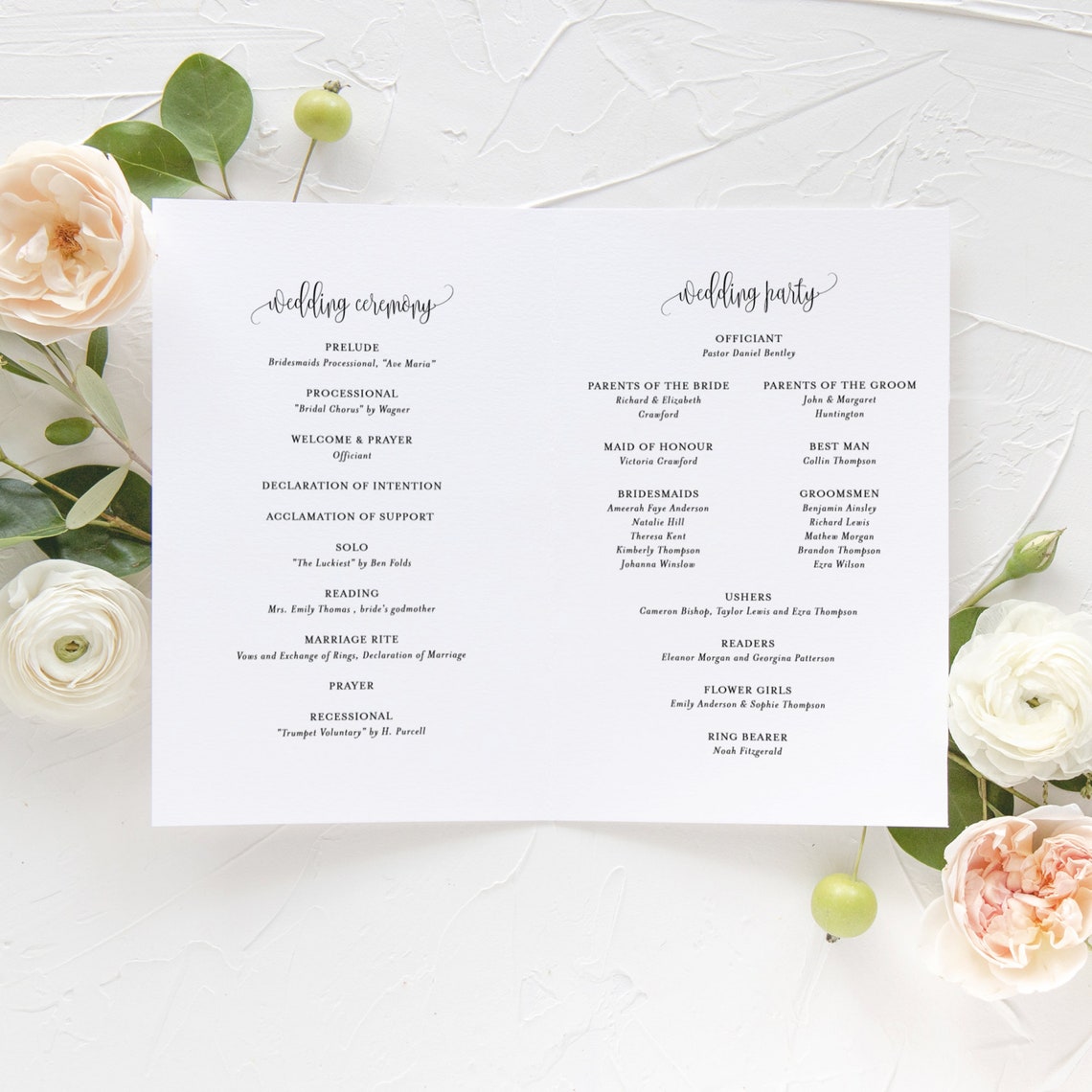 DIY Script Wedding Program Booklet Template Printable | Etsy