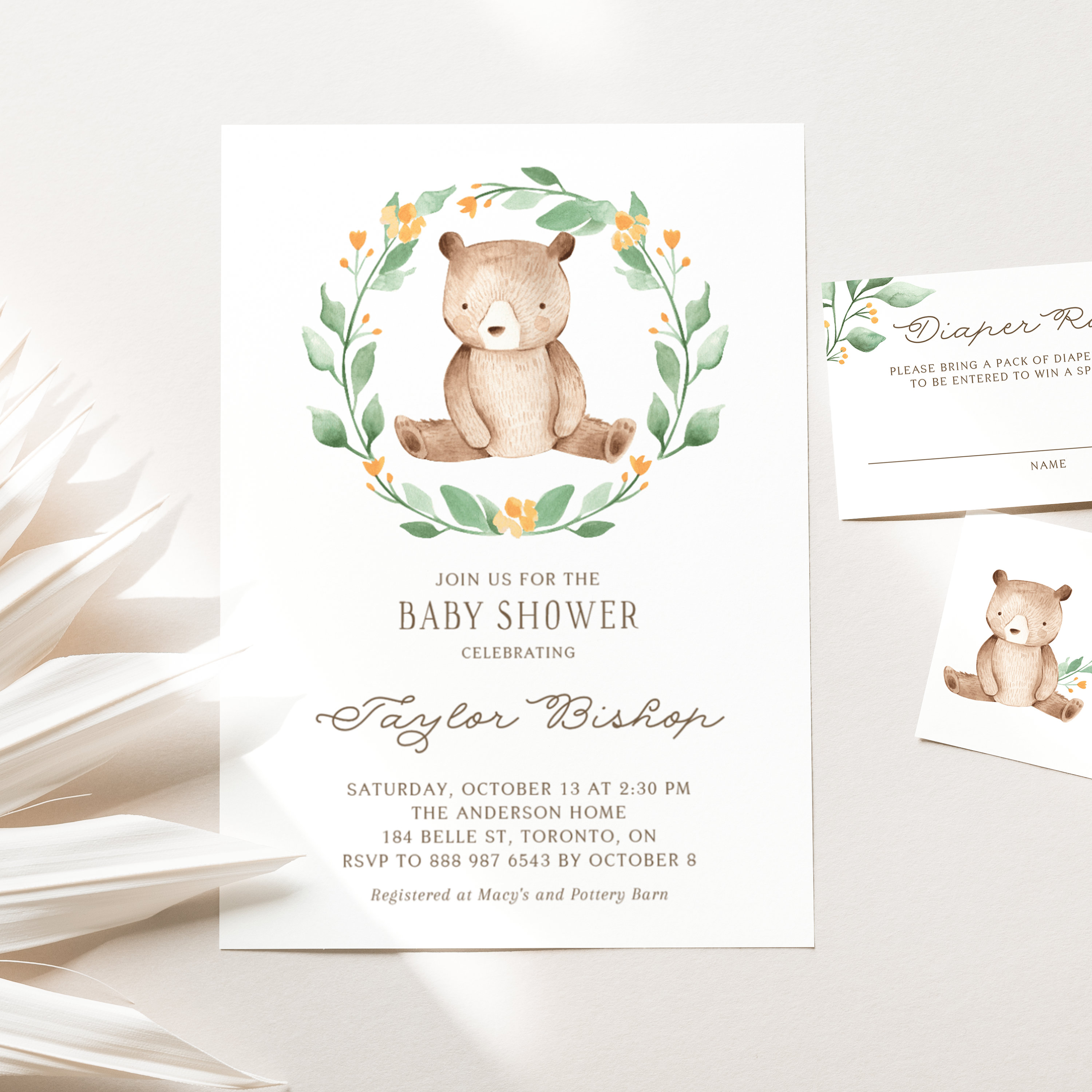 Printable Bear Baby Shower Bundle Templates Woodland Bear | Etsy