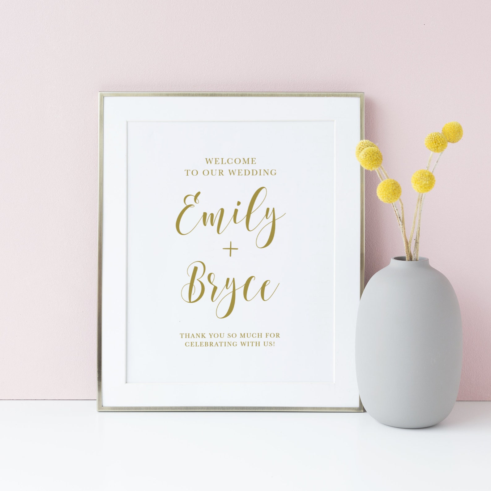 Script Wedding Welcome Sign Template Printable Emily | Etsy